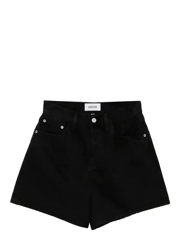 AGOLDE Rhoda Cotton Shorts - Holt Holt (flat Marbled Blk)