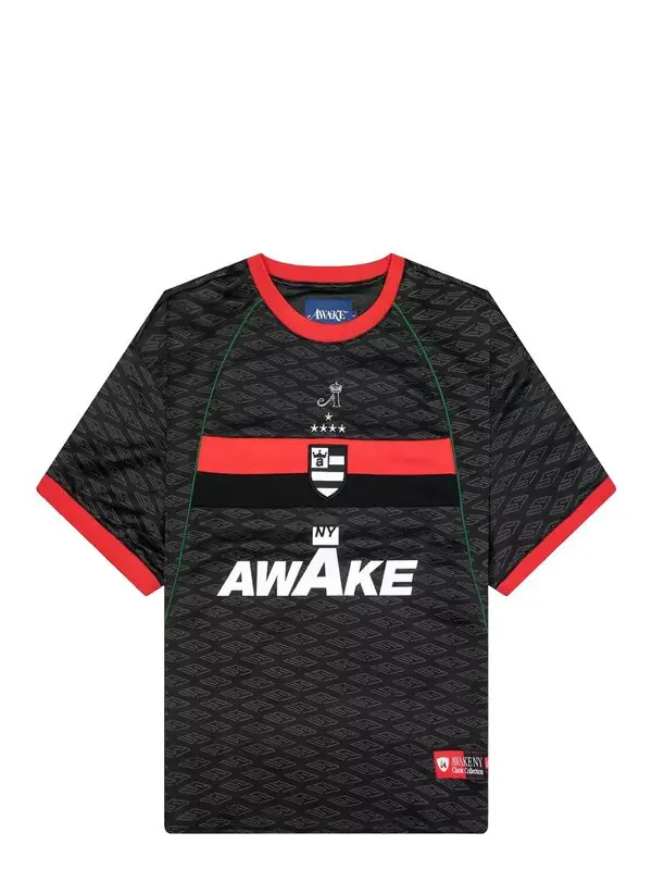 AWAKE NY Crest-patterned Jersey T-shirt - Black