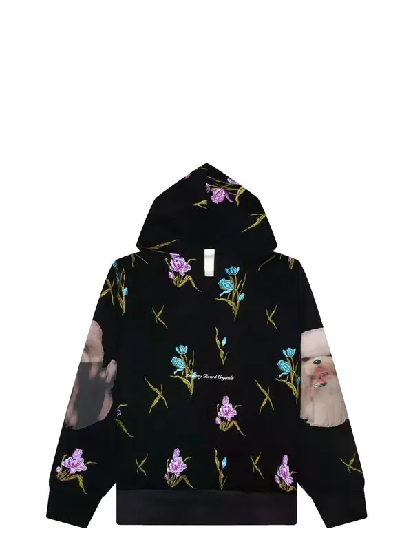ADVISORY BOARD CRYSTALS Floral-print Hoodie - Black