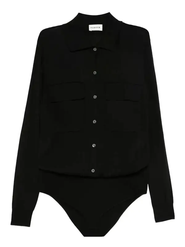 P.a.r.o.s.h Button-up Bodysuit - Black