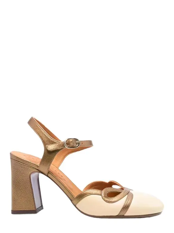 Chie Mihara 80mm Mishin Block-heel Pumps - Neutrals