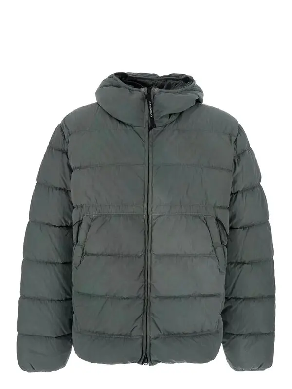 C.P. COMPANY Hooded Quilted Jacket - Grey