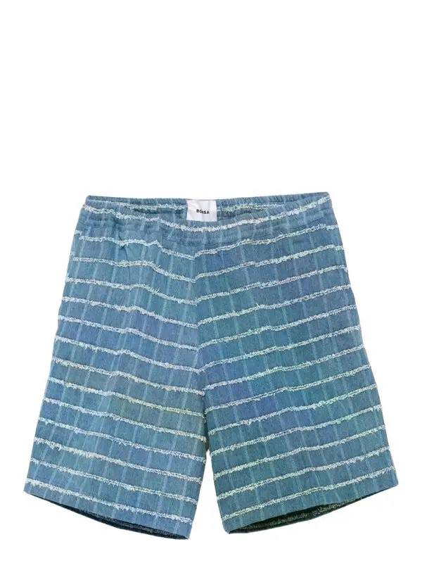 BONSAI Check Denim Shorts - Blue