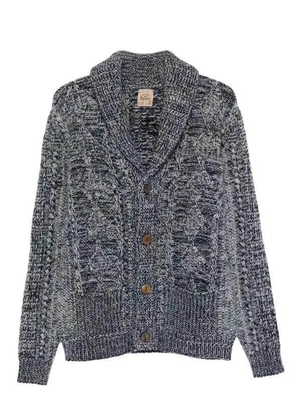 RAKKI Cable-knit Shawl-collar Cardigan - Blue