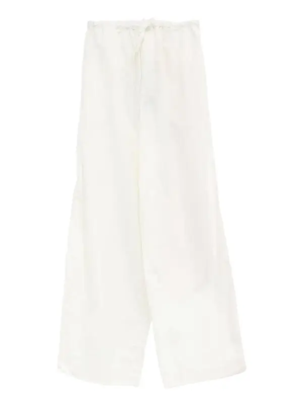 BASERANGE Drawstring Straight Trousers - White