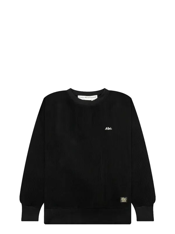 ADVISORY BOARD CRYSTALS Waffle Logo-embroidered Sweater - Black