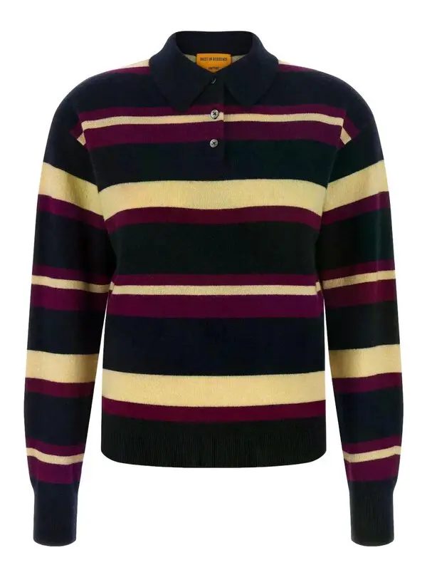 Guest In Residence Striped Polo Shirt - Black