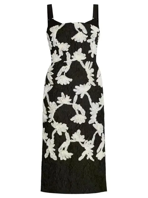 Erdem Floral-applique Dress - Black