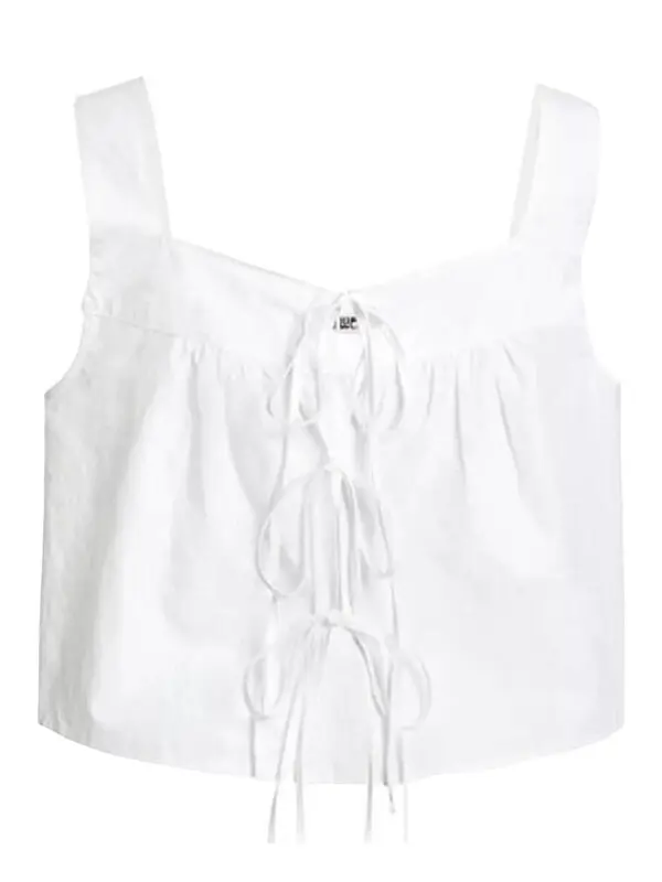 Ciao Lucia Emilia Tie-front Top - White