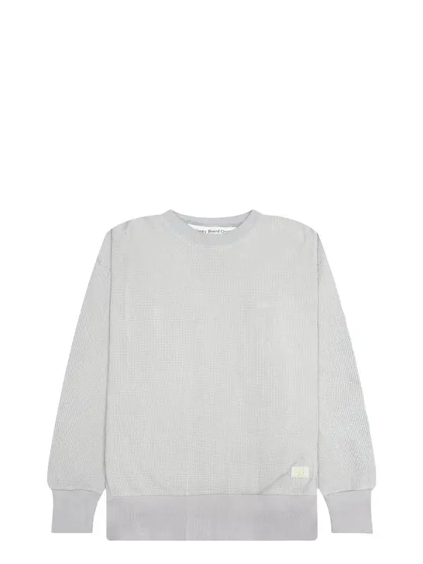 ADVISORY BOARD CRYSTALS Waffle-texture Crew Neck Sweatshirt - Grey