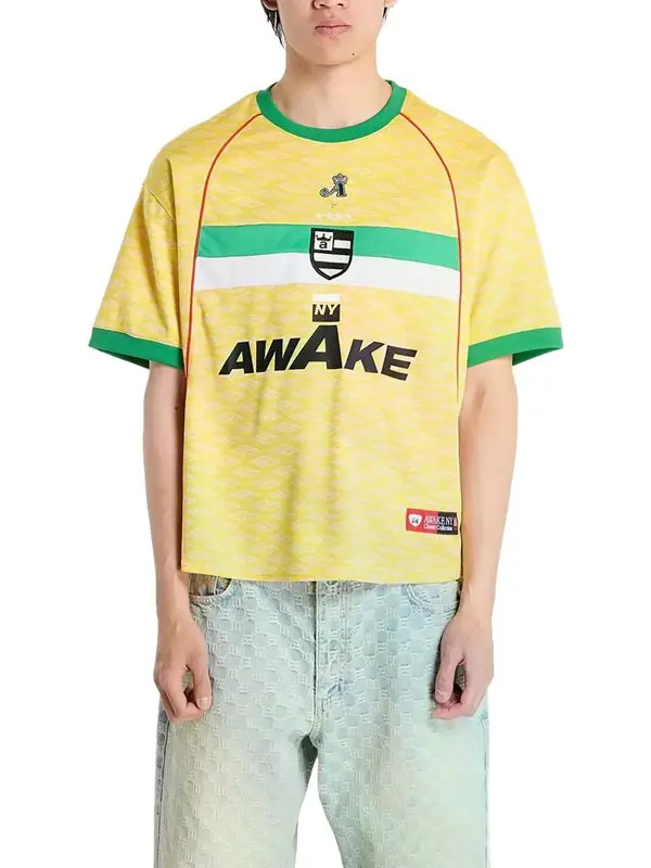 AWAKE NY Short Sleeve Sport Jersey Top - Yellow