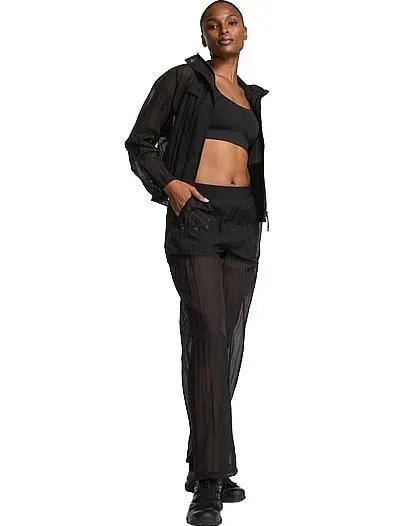 Victoria's Secret Vsx Sheer Ripstop Wide-leg Pant - Black