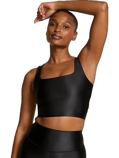Victoria's Secret Vsx Glossytech™ Square-neck Bra Top - Black