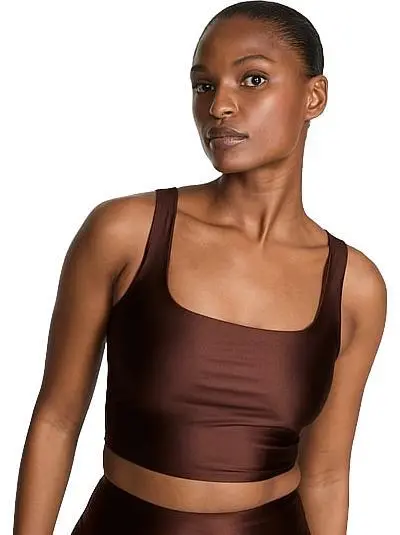 Victoria's Secret Vsx Glossytech™ Square-neck Bra Top - Brown