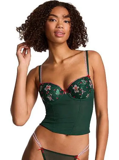 Pink Wink Wink™ Lightly Lined Balconette Corset Top - Green