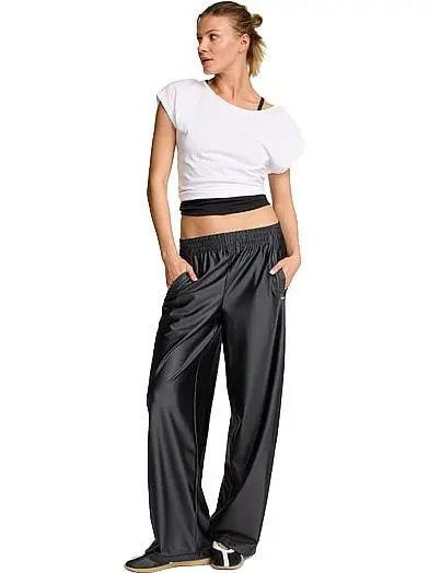 Victoria's Secret Vsx Glossytech™ Wide-leg Pant - Black