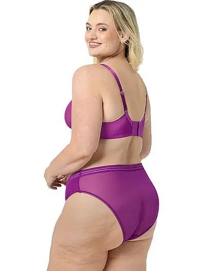 Victoria's Secret Curvy Couture Sheer Mesh High-leg Brief - Purple