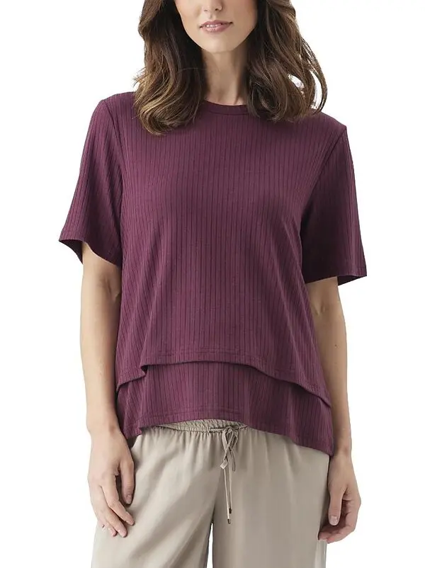 RIPE MATERNITY Rib Nursing Top - Maroon