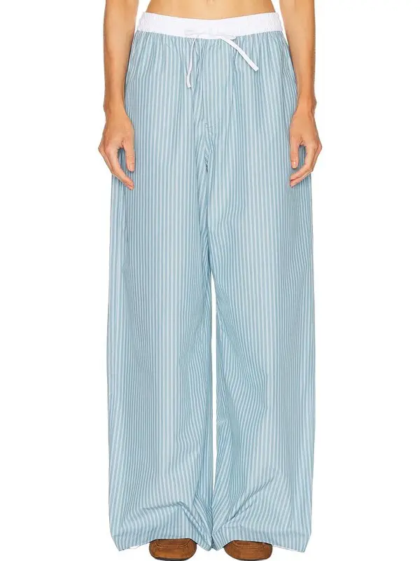 Acne Studios Striped Pijama Pant - Turquoise Blue