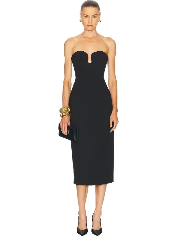 Carolina Herrera Sweetheart Midi Dress - Black