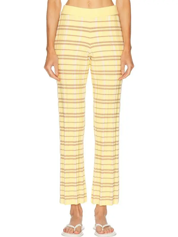 Guest In Residence Plaid Flare Pant - Butter Combo