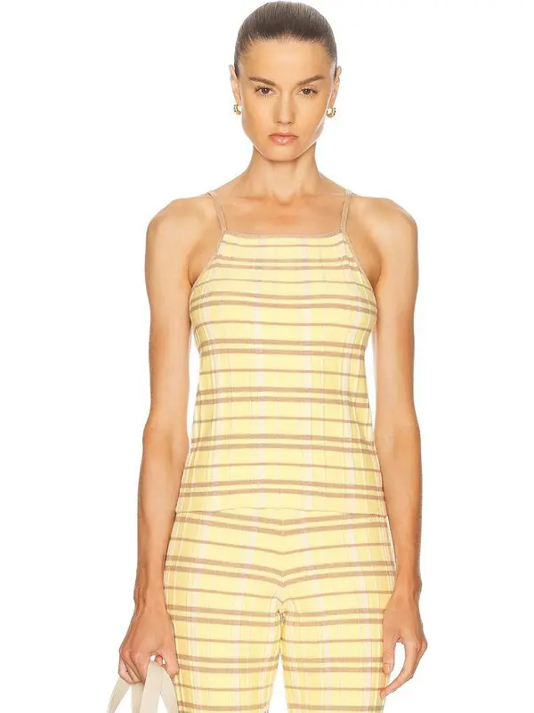 Guest In Residence Plaid Tank Top - Butter Combo