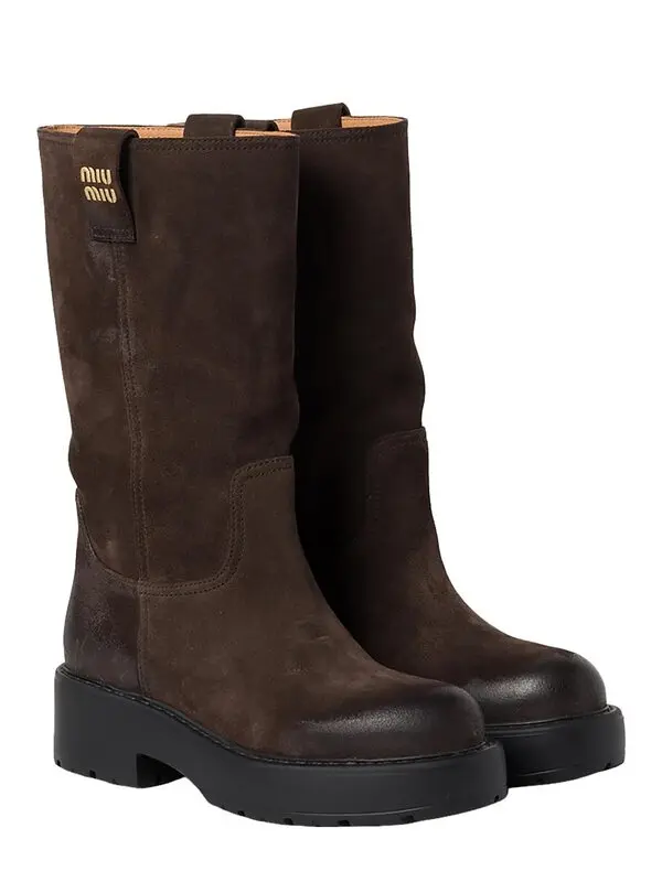 Miu Miu Leather Boots - Moro