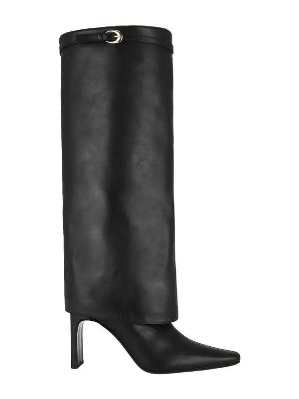 Staud Wally Foldover High Heel Boot - Black