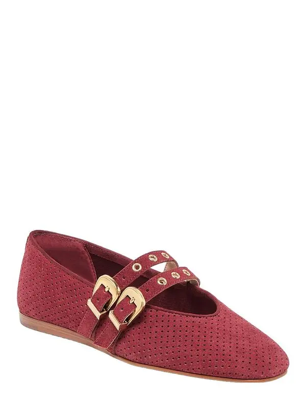 Dolce Vita Baylee Grommet Mary Jane Flats - Oxblood Perforated