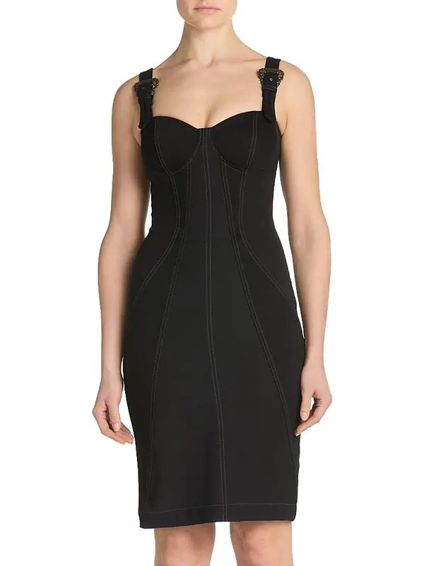 Versace Sweetheart Neck Dress - Black