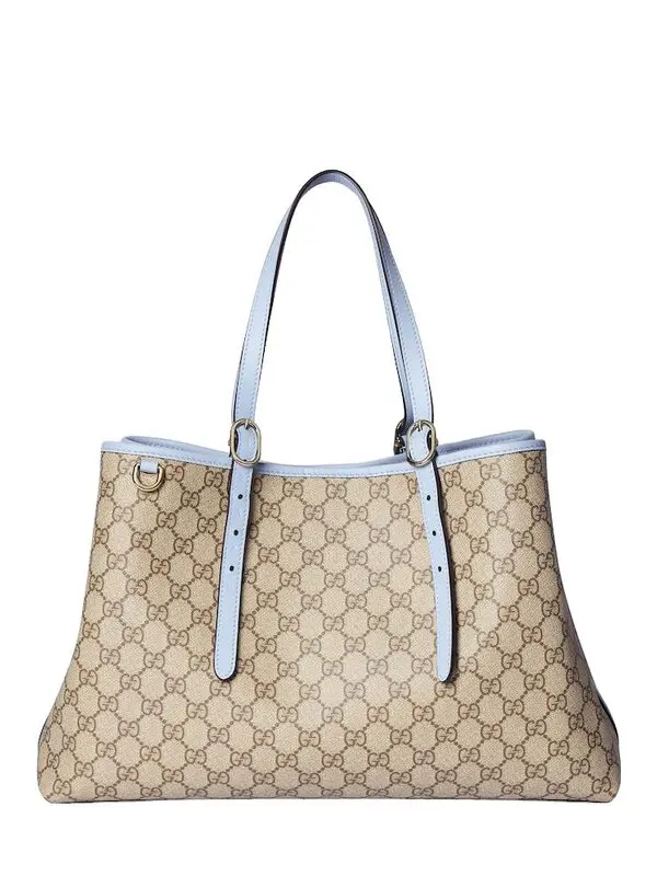 Gucci Gg Emblem Large Tote - Beige