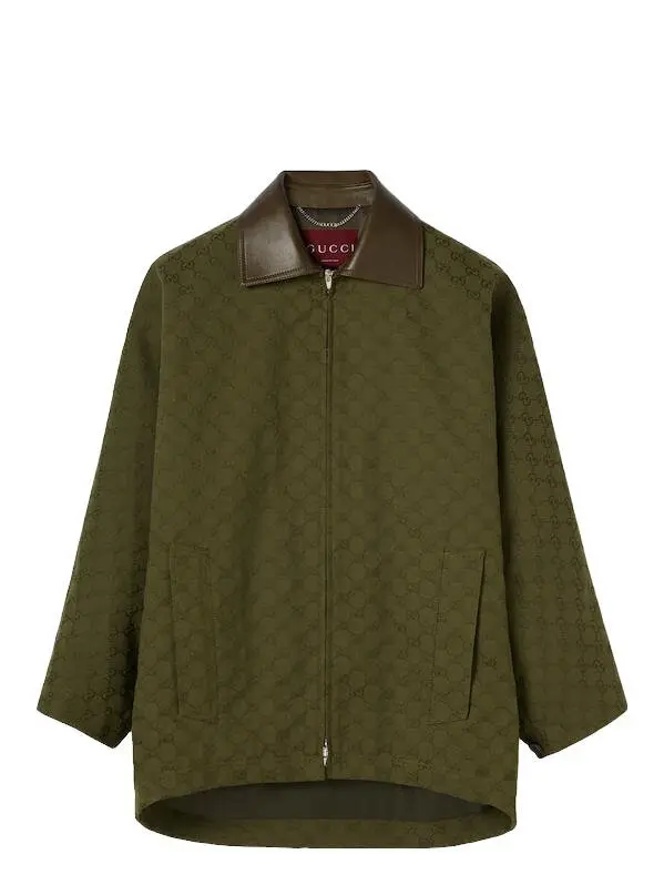 Gucci Gg Canvas Zip-up Jacket - Green