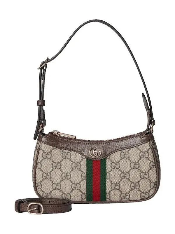 Gucci Ophidia Mini Shoulder Bag Gg Canvas - Beige