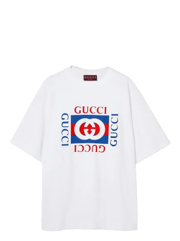 Gucci Printed Cotton Jersey T-shirt - White