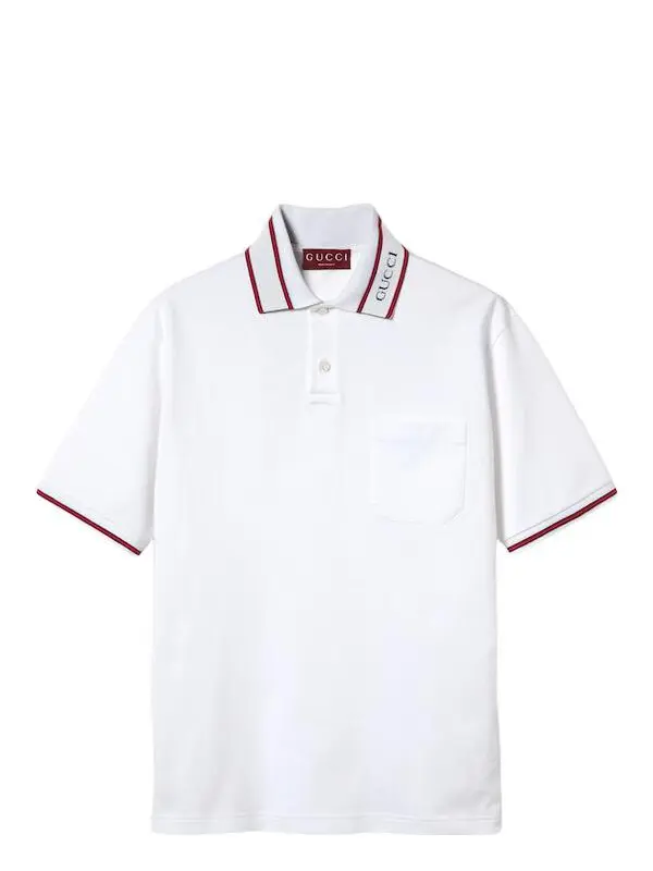 Gucci Cotton Piquet Polo Shirt - White