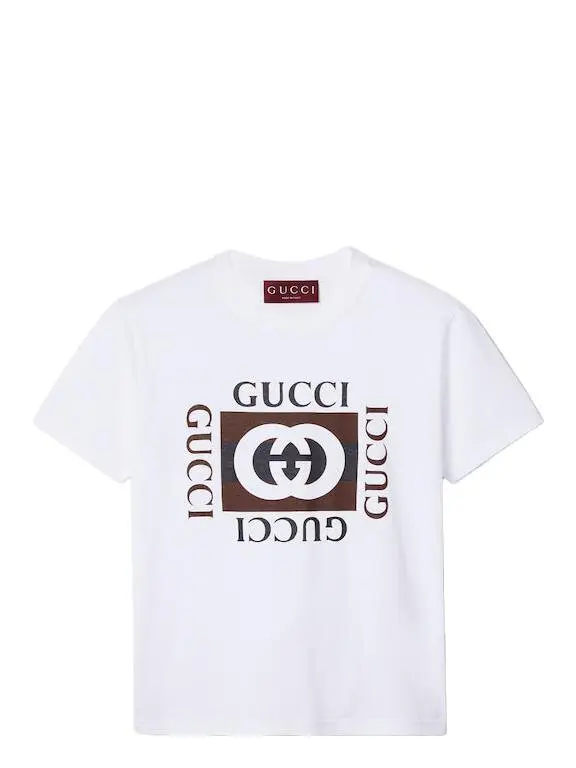 Gucci Printed Cotton Jersey T-shirt - White