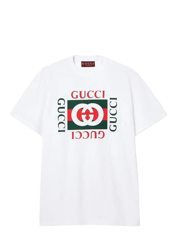 Gucci Printed Cotton Jersey T-shirt - White