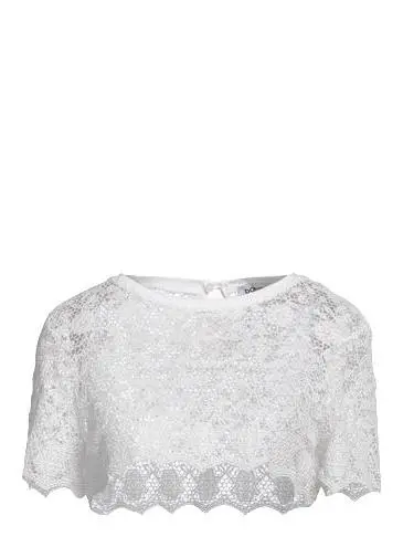 DONDUP Crop Top With Lace - White