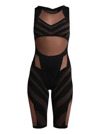 GCDS X WOLFORD Zebra Print Playsuit - Brown