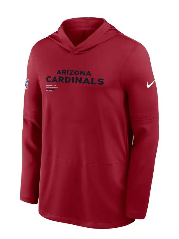 Nike Arizona Cardinals Pure Fury Sideline Dri-fit Nfl Long-sleeve Hooded Top - Red