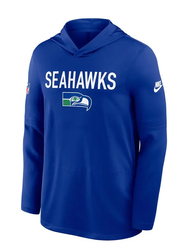 Nike Seattle Seahawks Pass Accuracy Dri-fit Nfl Long-sleeve Hooded Top - Blue
