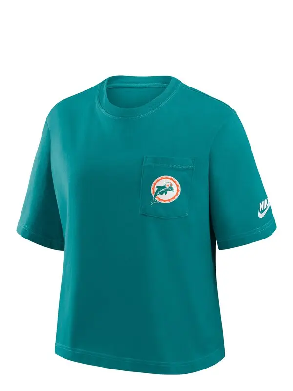 Nike Miami Dolphins Rewind Pocket Boxy Nfl T-shirt - Green