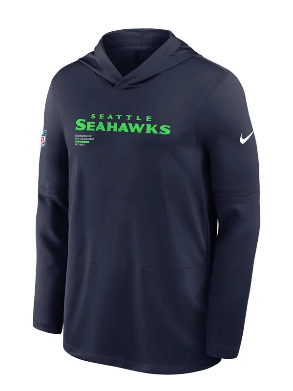 Nike Seattle Seahawks Pure Fury Sideline Dri-fit Nfl Long-sleeve Hooded Top - Blue