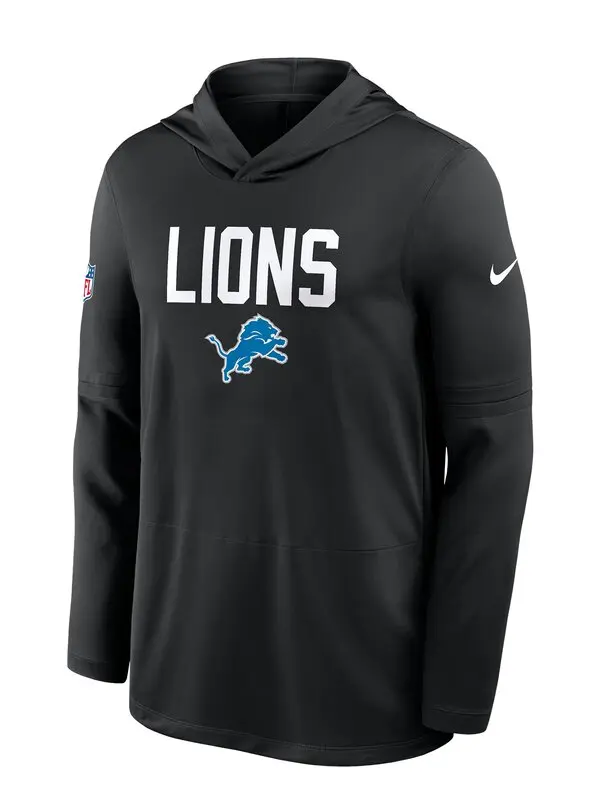 Nike Detroit Lions Pass Accuracy Dri-fit Nfl Long-sleeve Hooded Top - Black