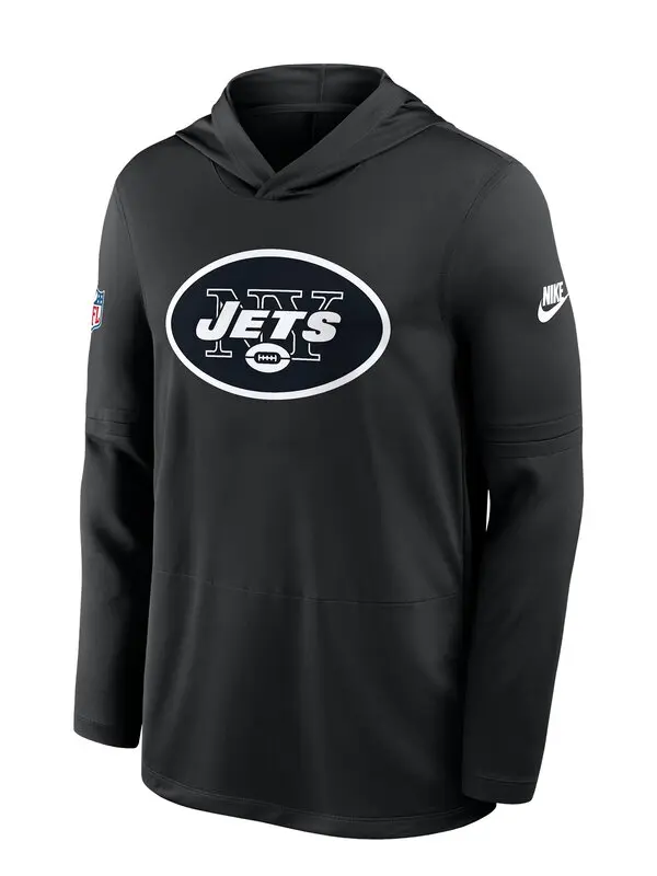 Nike New York Jets Pass Accuracy Dri-fit Nfl Long-sleeve Hooded Top - Black
