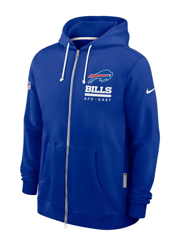 Nike Buffalo Bills Utility Player Sideline Dri-fit Nfl Full-zip Hoodie - Blue