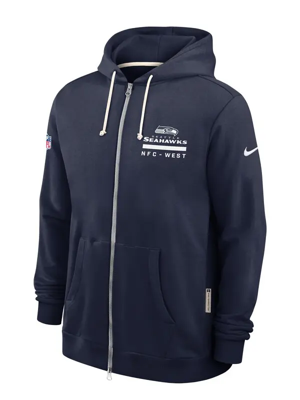 Nike Seattle Seahawks Utility Player Sideline Dri-fit Nfl Full-zip Hoodie - Blue