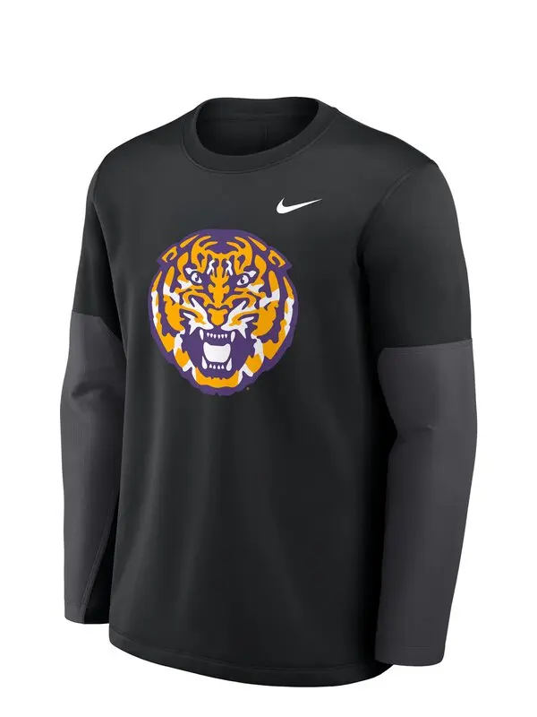 Nike Lsu Sideline Coach Therma-fit College Long-sleeve T-shirt - Black