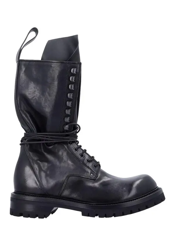 Rick Owens Army Laced Boots - Black