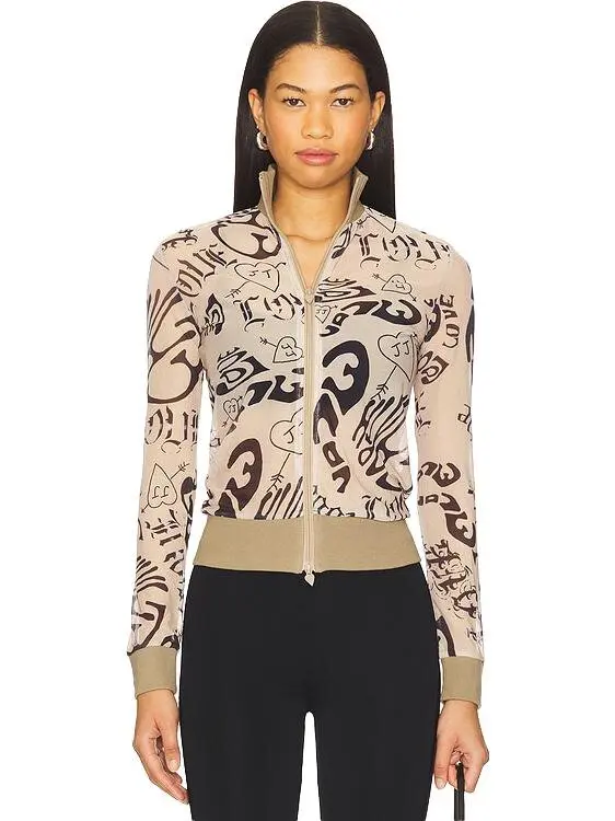 JULIET JOHNSTONE Mesh Track Jacket - Tan